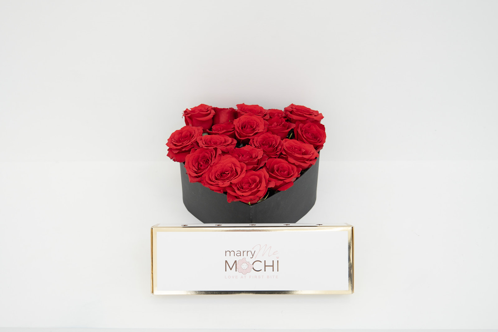 Heartfelt Red Rose and Marry Me Mouchi combo - White Rose Floral